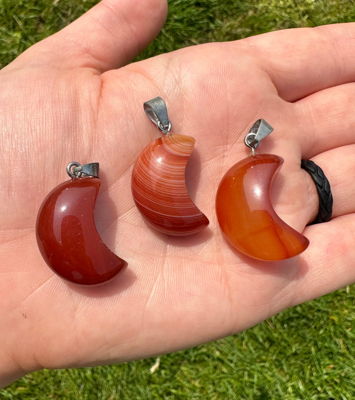 Carnelian Moon Pendant - New Moon Beginnings | New Moon Beginnings