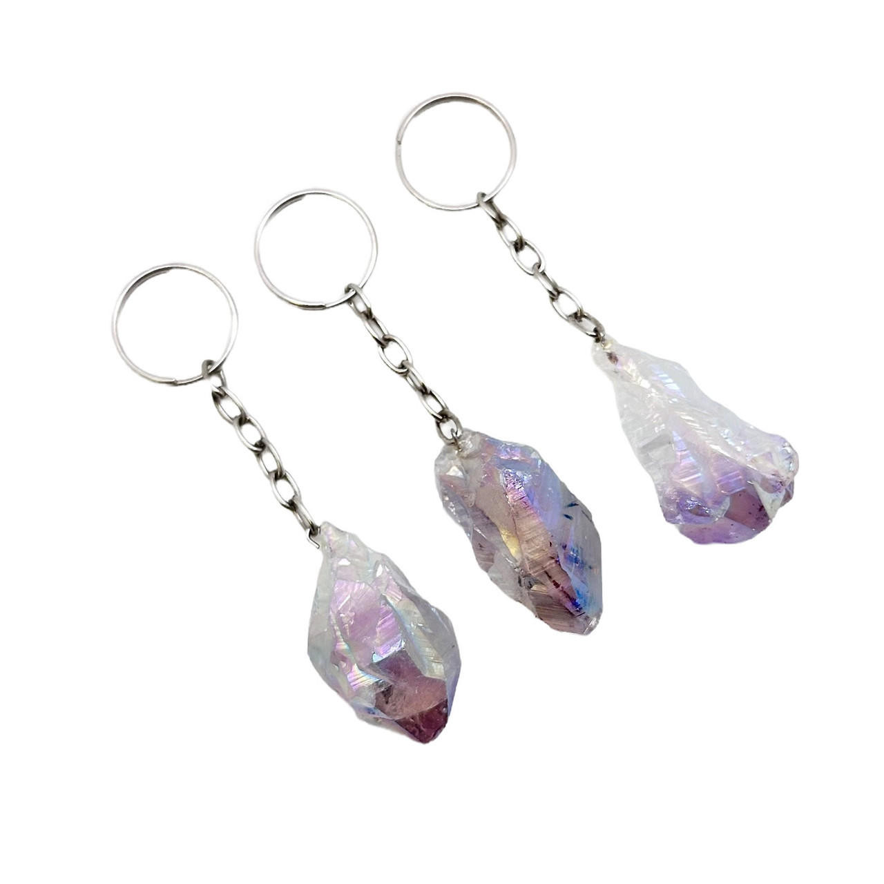 Raw Aura Amethyst Keychain | New Moon Beginnings
