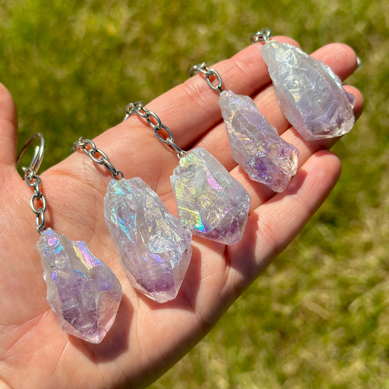Raw Aura Amethyst Keychain | New Moon Beginnings