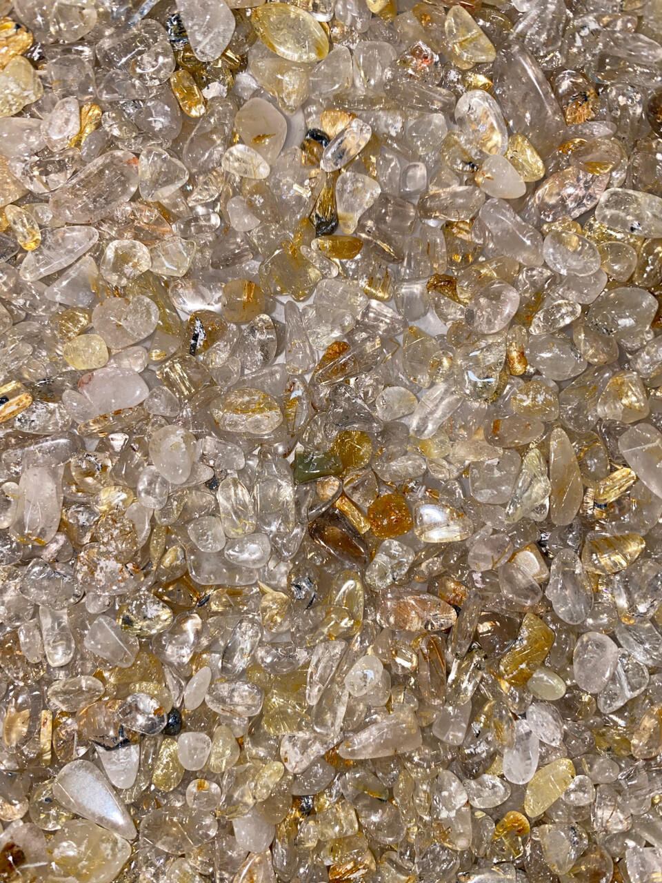 Bulk Golden Rutilated Quartz Crystal Chips (1 lb. Bag) Size 5mm - 7mm ...