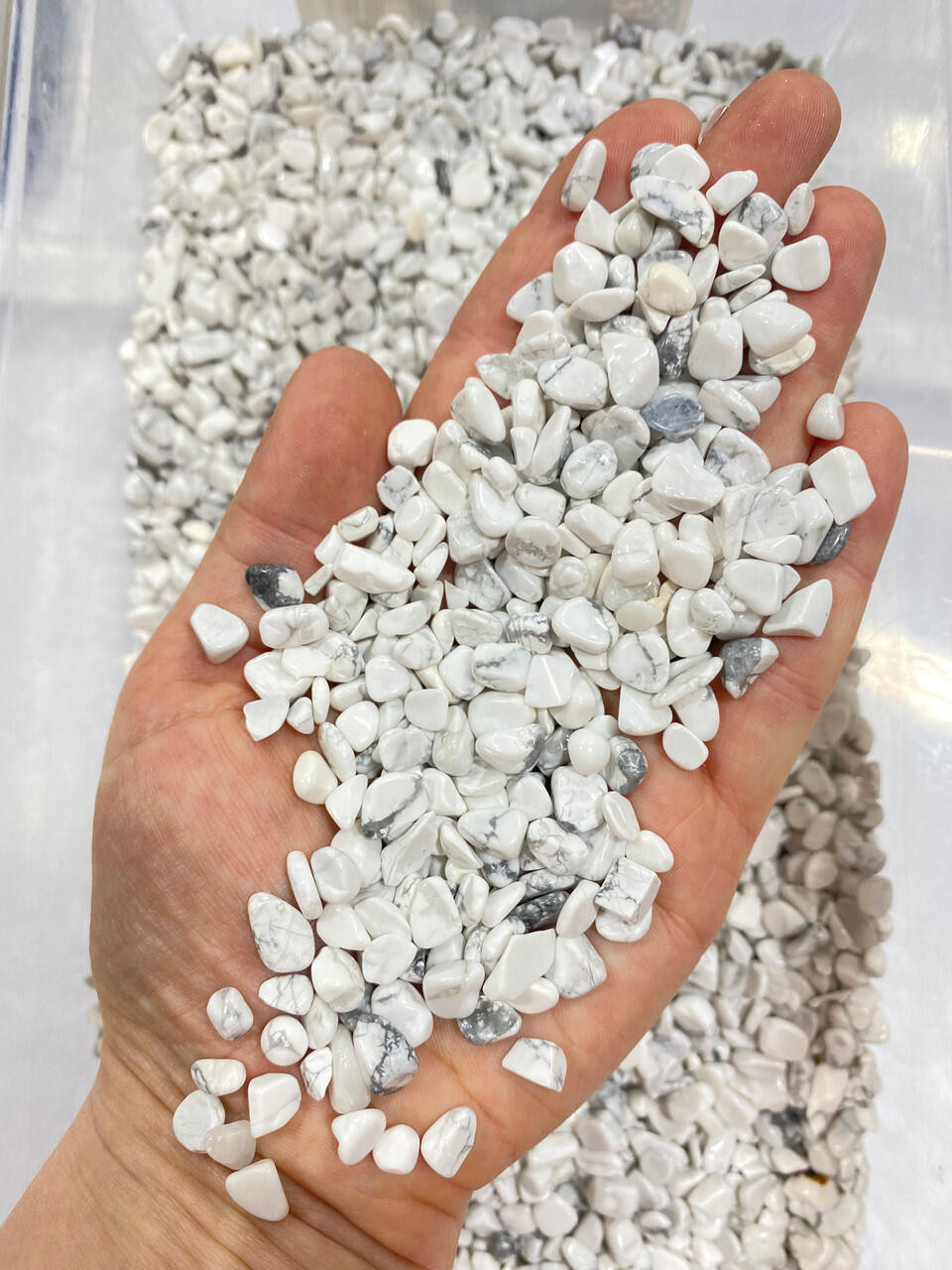 Bulk White Howlite Stone Chips (1 lb. Bag) | New Moon Beginnings