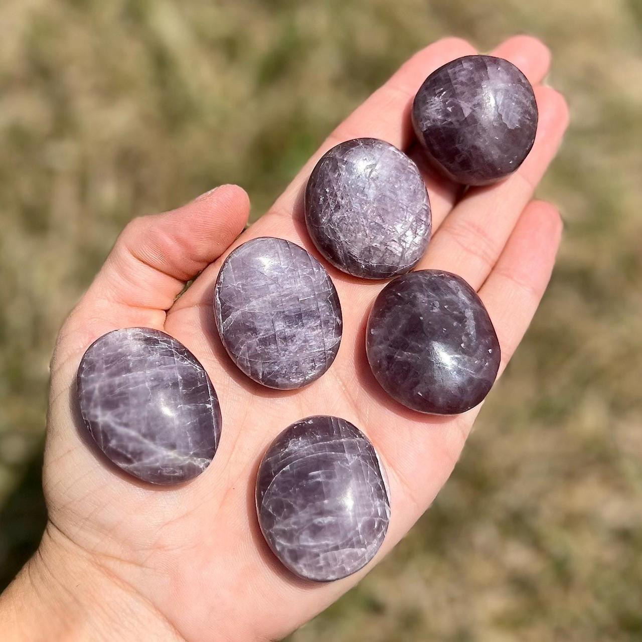 Purple Angelite Palm Stone (Purple Anhydrite) | New Moon Beginnings