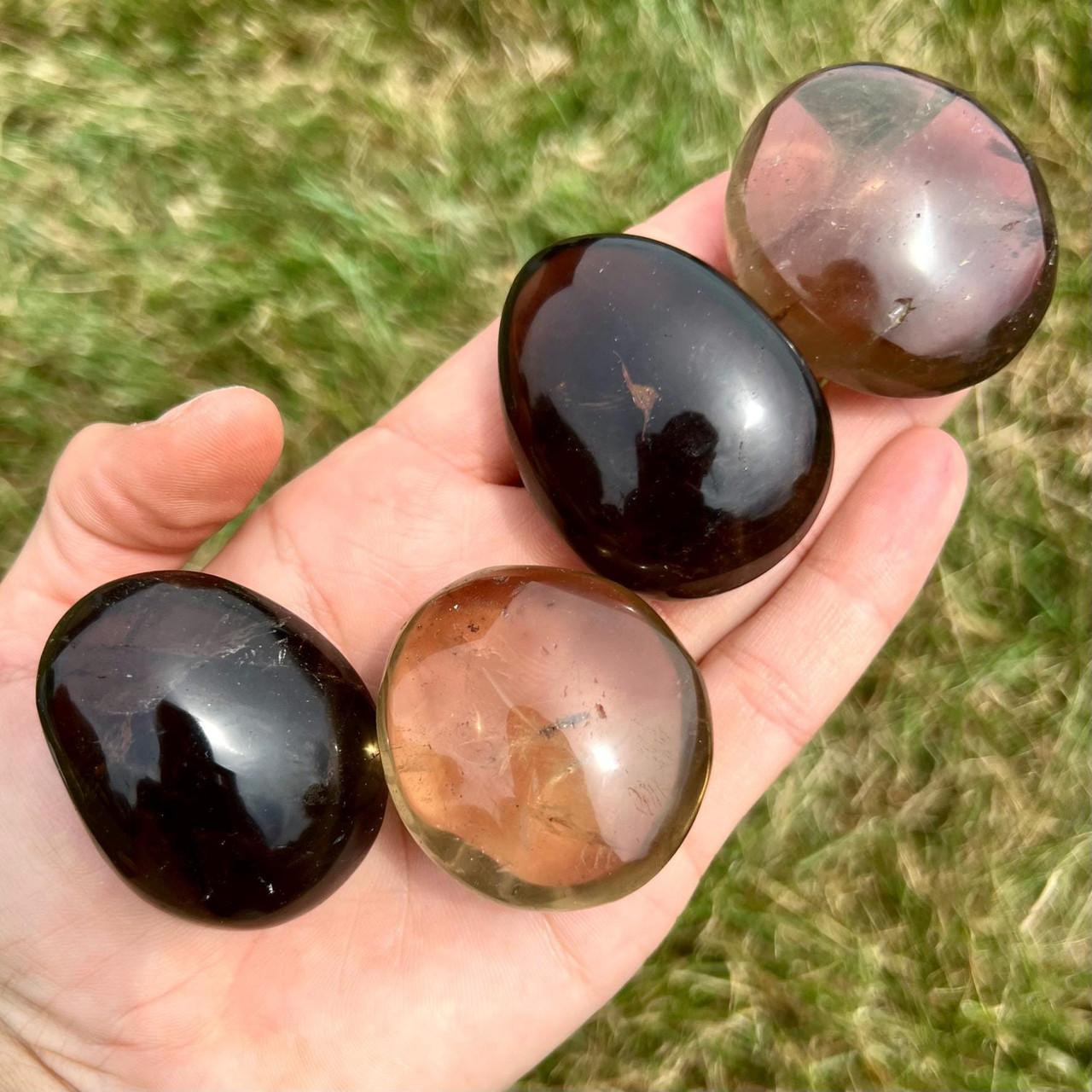 Smoky Quartz Palm Stone | New Moon Beginnings