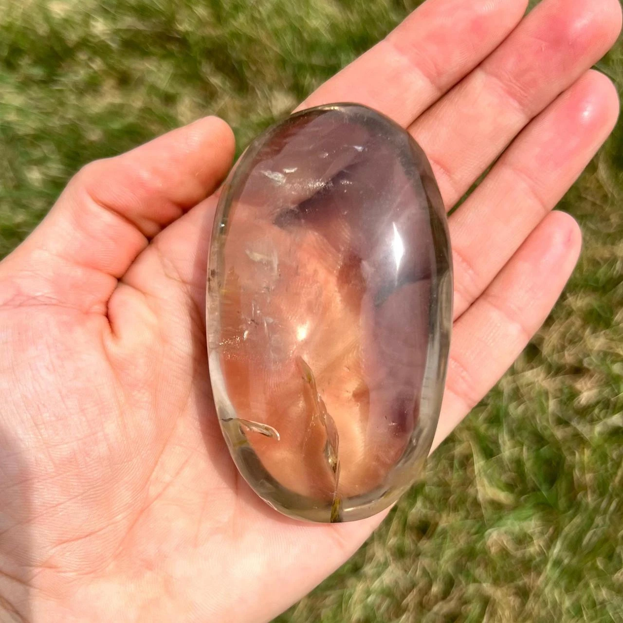 Smoky Quartz Palm Stone | New Moon Beginnings