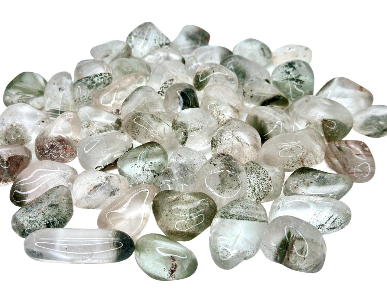 Chlorite included Quartz Tumbled Stone. Polished Chlorite Quartz ...