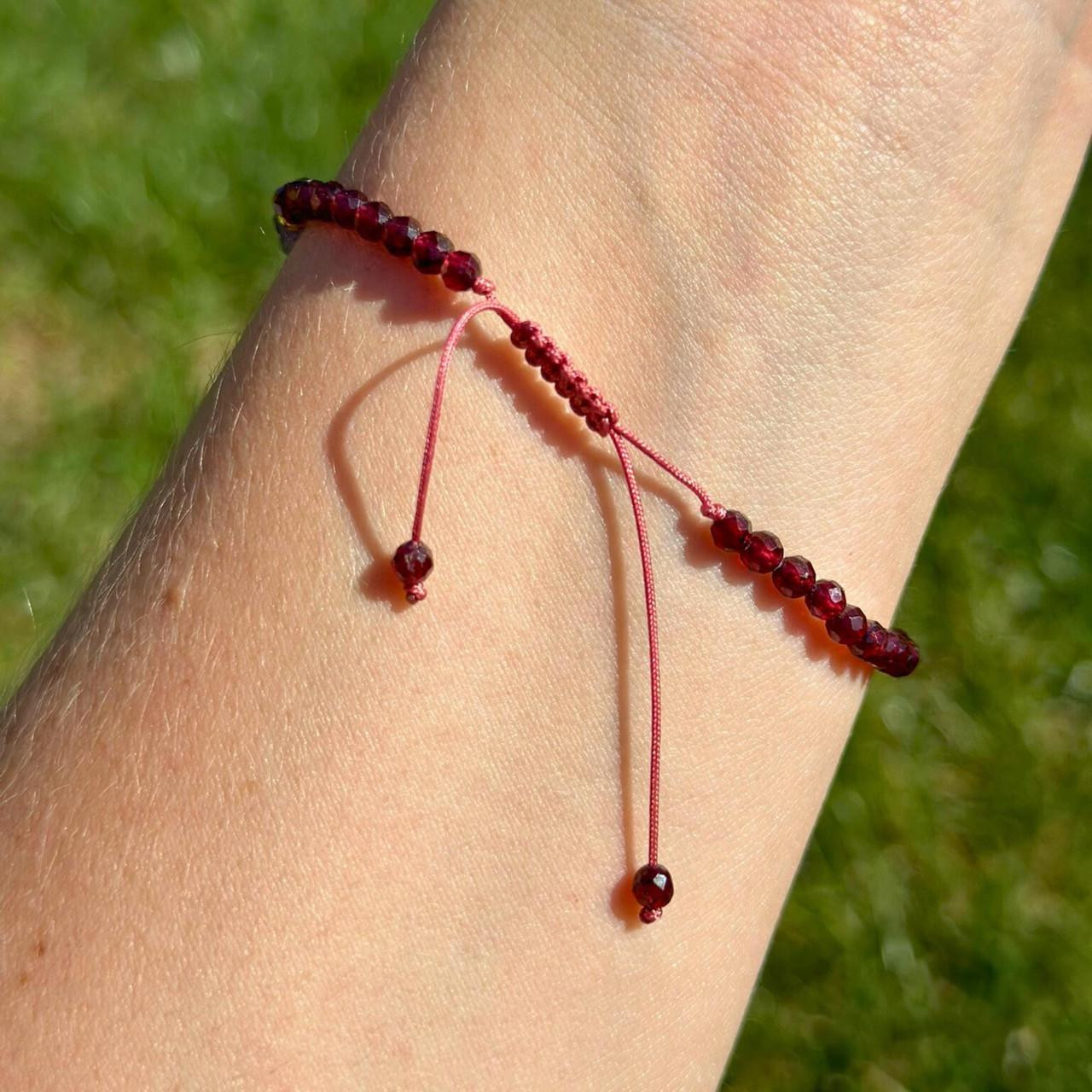 Garnet & 7 Chakra Adjustable Bracelet | New Moon Beginnings