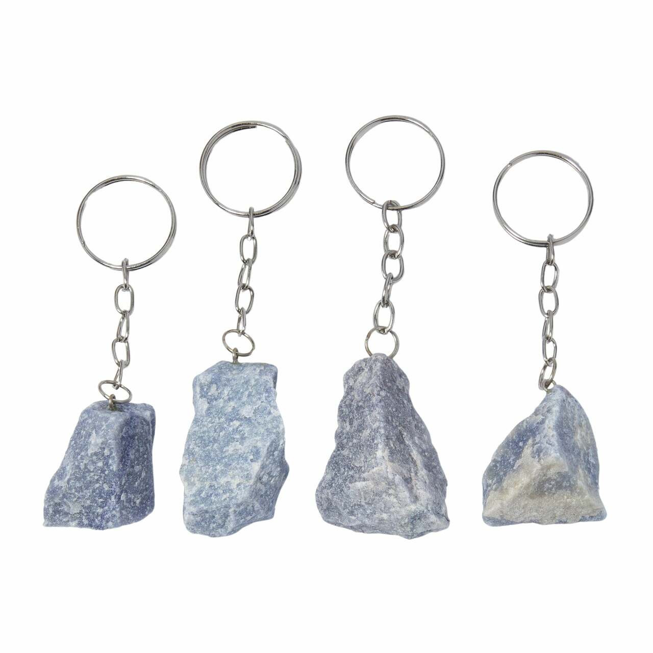 Raw Blue Aventurine Stone Keychain New Moon Beginnings