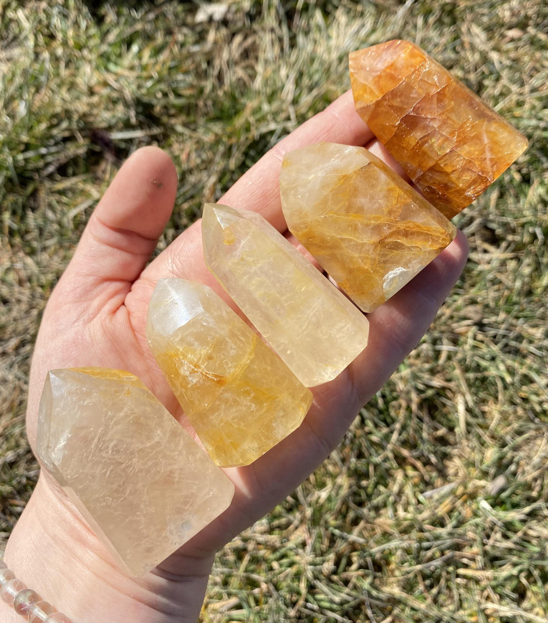 Gemstones Extra large golden healer polished agate point Craft Supplies ...