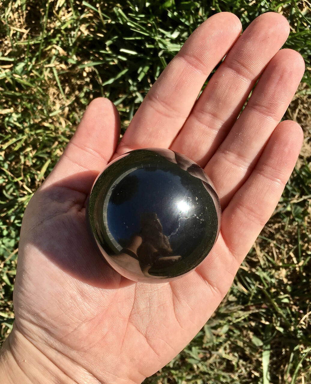 Shungite Sphere - Polished Stone | New Moon Beginnings