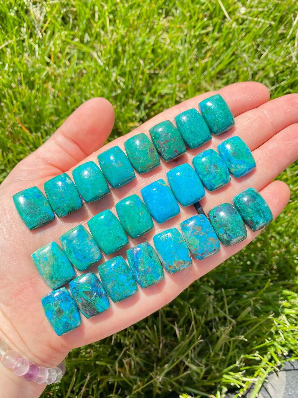 Chrysocolla Cabochon - Polished Stone Rectangle | New Moon Beginnings