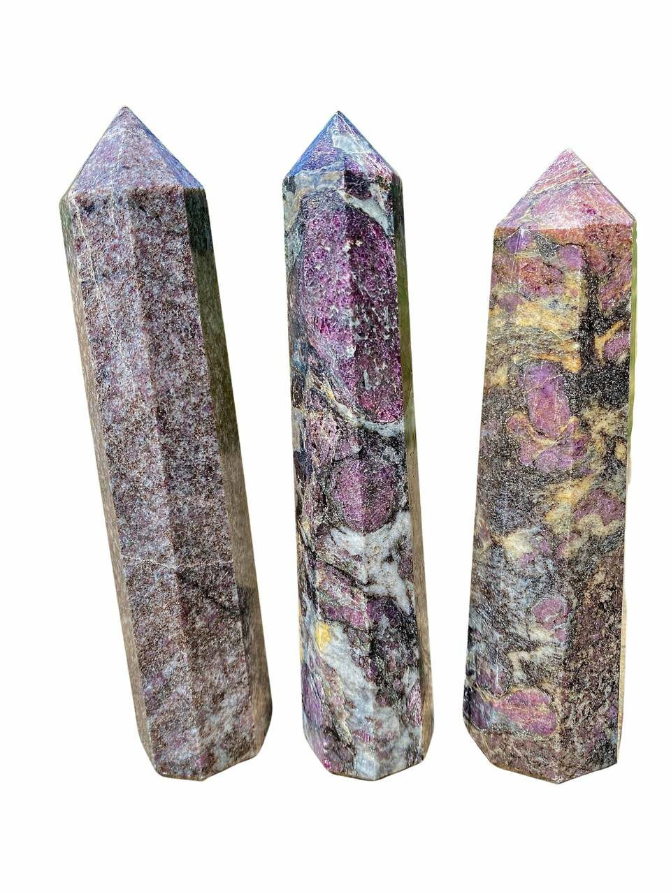 Astrophyllite & Garnet Tower - Polished Crystal Point | New Moon Beginnings