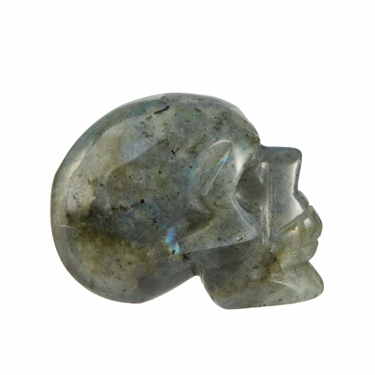 Labradorite Skull - Polished Stone Sculpture | New Moon Beginnings