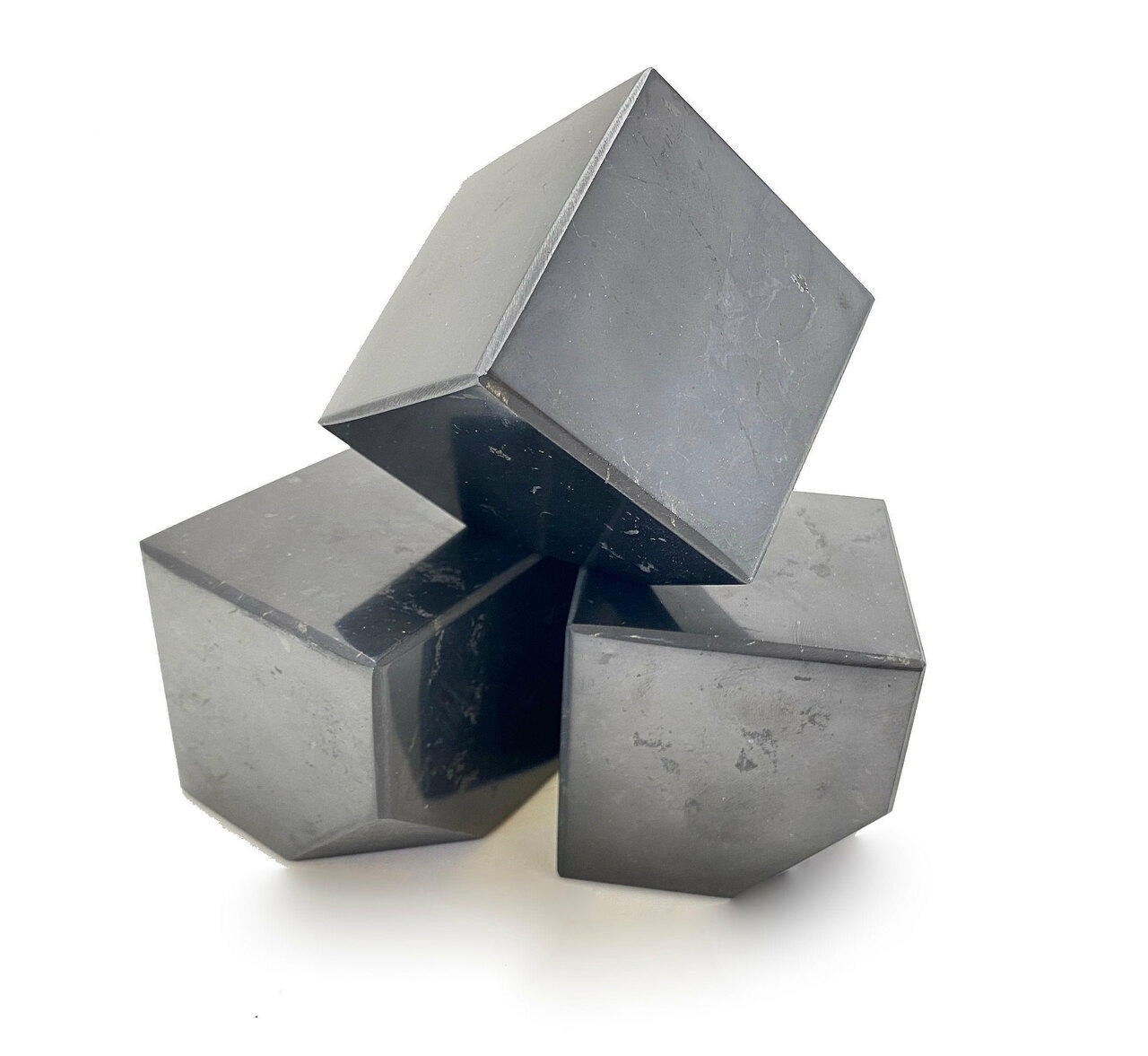 Shungite Cube - Polished Standing Stone Standing Specimen | New Moon ...