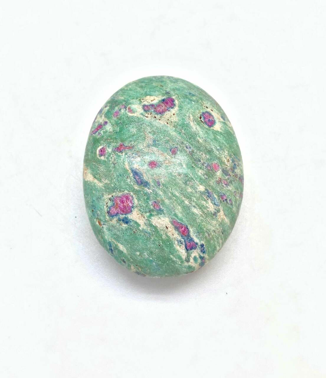 Ruby in Fuchsite Palm Stone - Polished Stone Oval | New Moon Beginnings