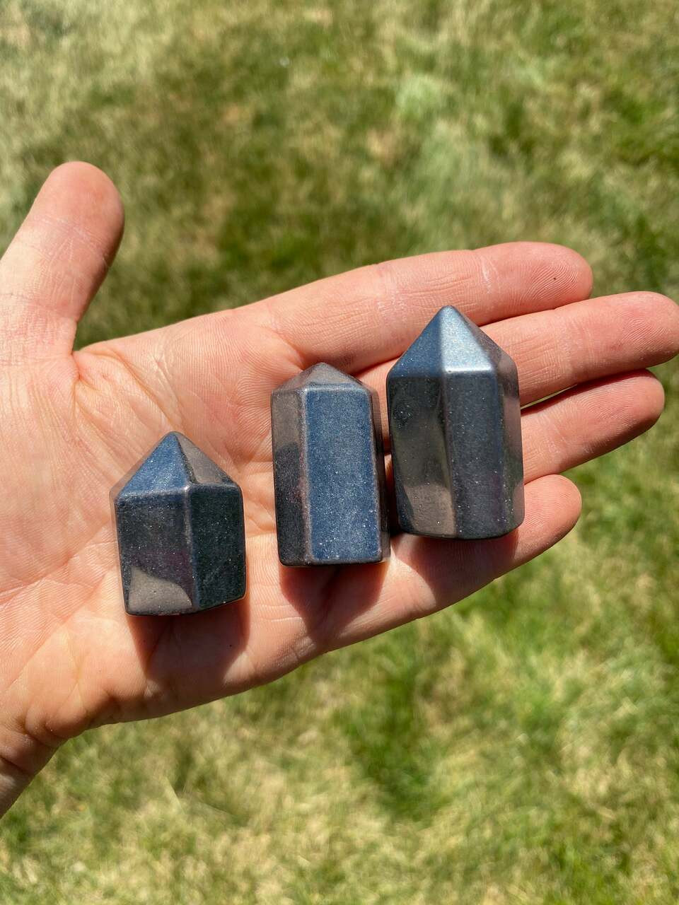 Positive Energy Rough Sides Hematite Polished 6 sided point Protective ...