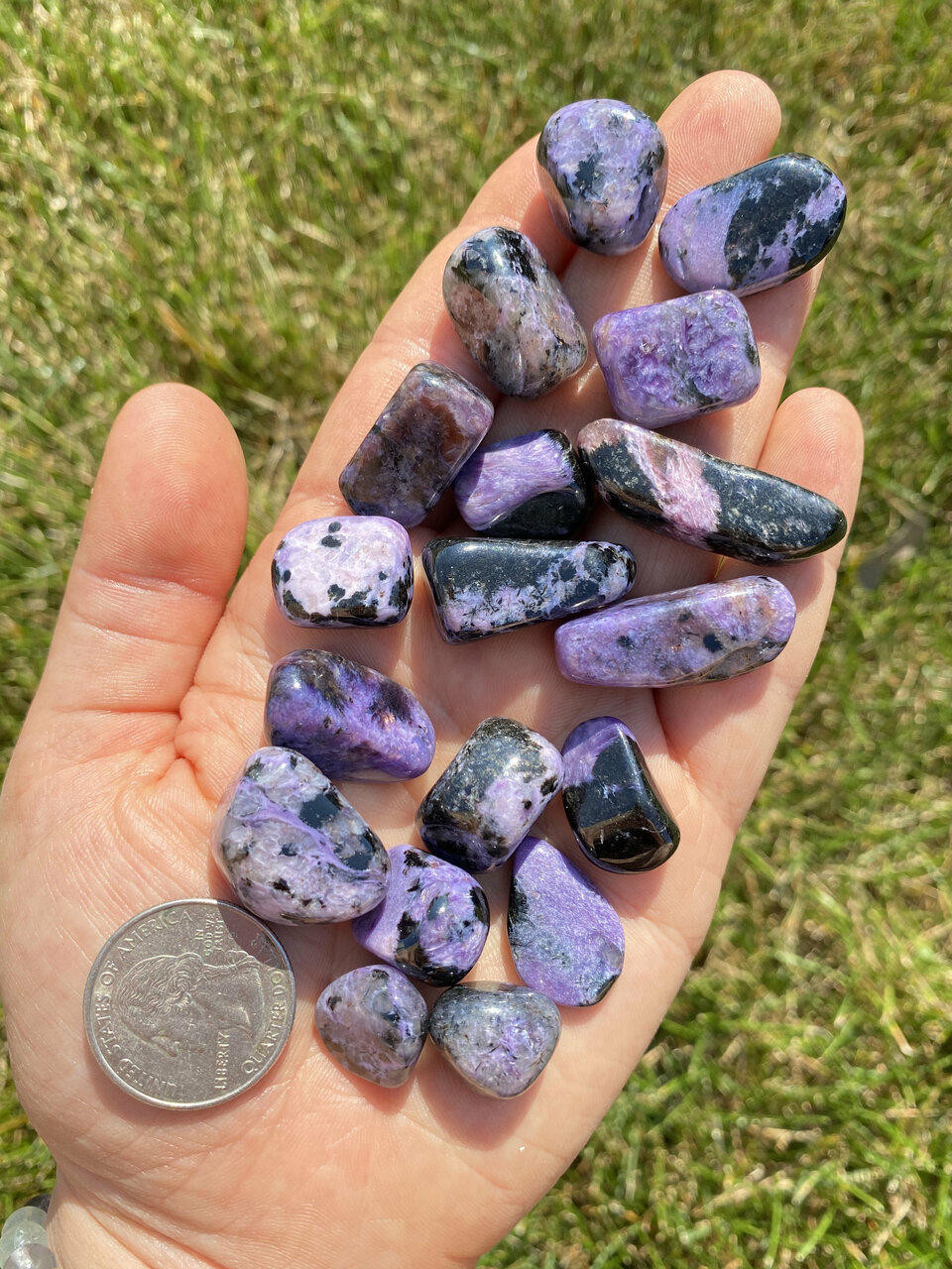 Tumbled Charoite - Charoite Tumbled Stone - Grade AB | New Moon Beginnings