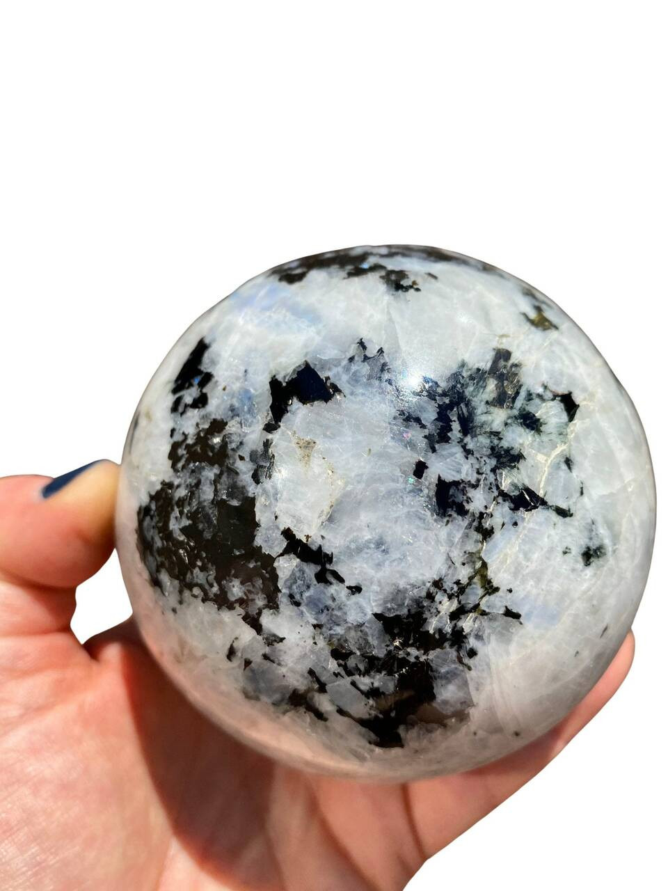 Large Rainbow Moonstone Sphere - 1 | New Moon Beginnings