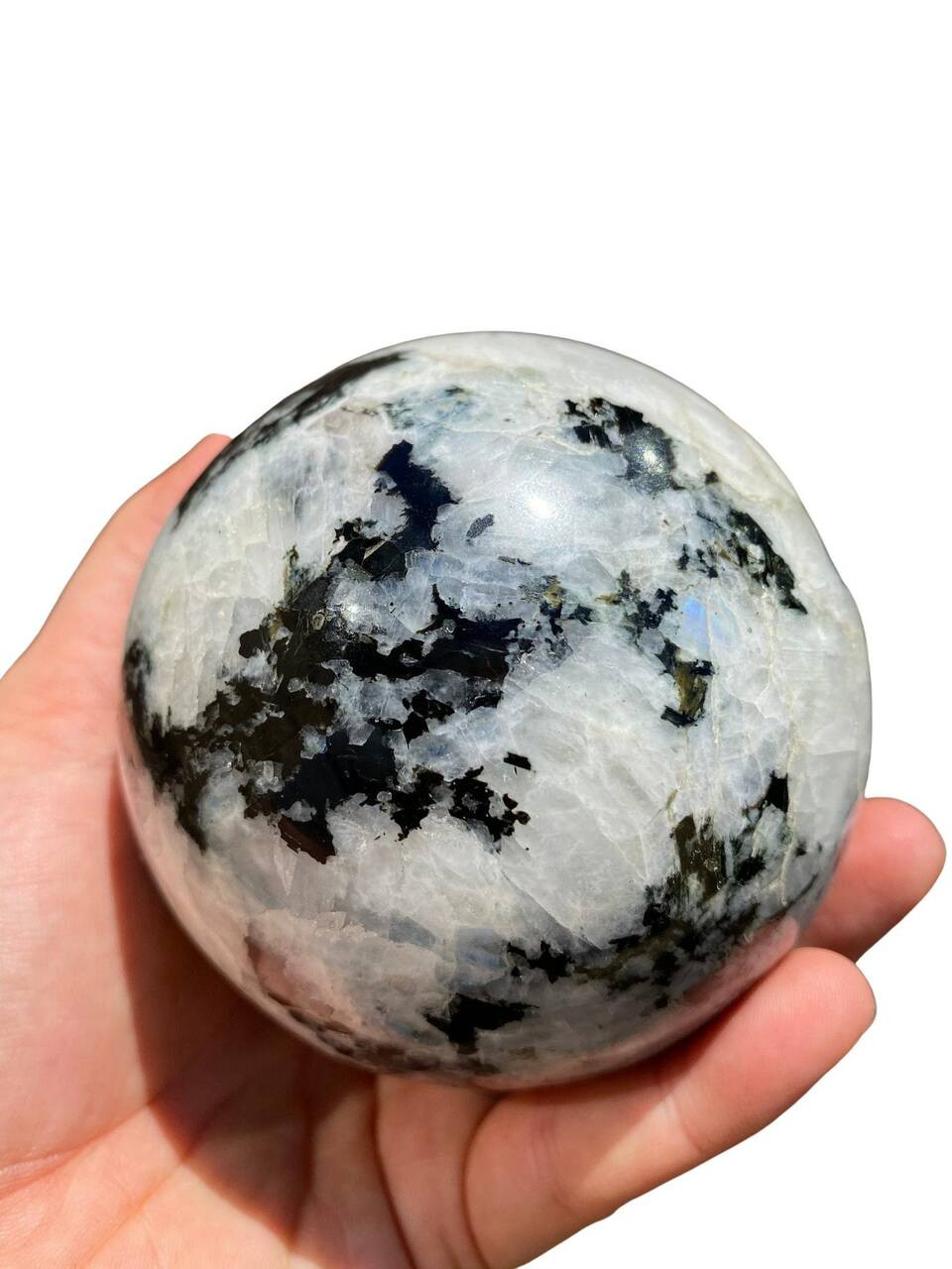 Large Rainbow Moonstone Sphere - 1 | New Moon Beginnings