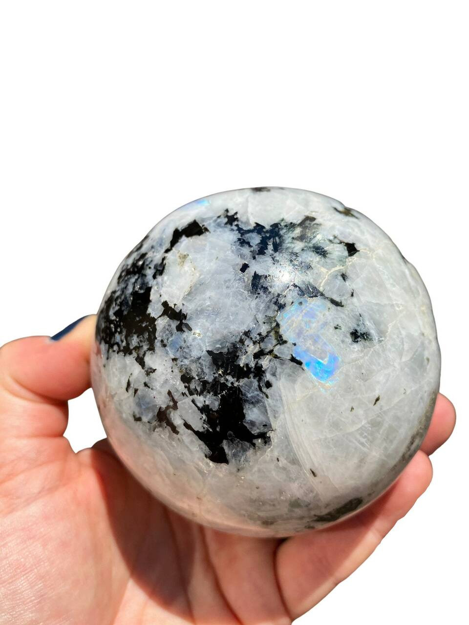 Large Rainbow Moonstone Sphere - 1 | New Moon Beginnings