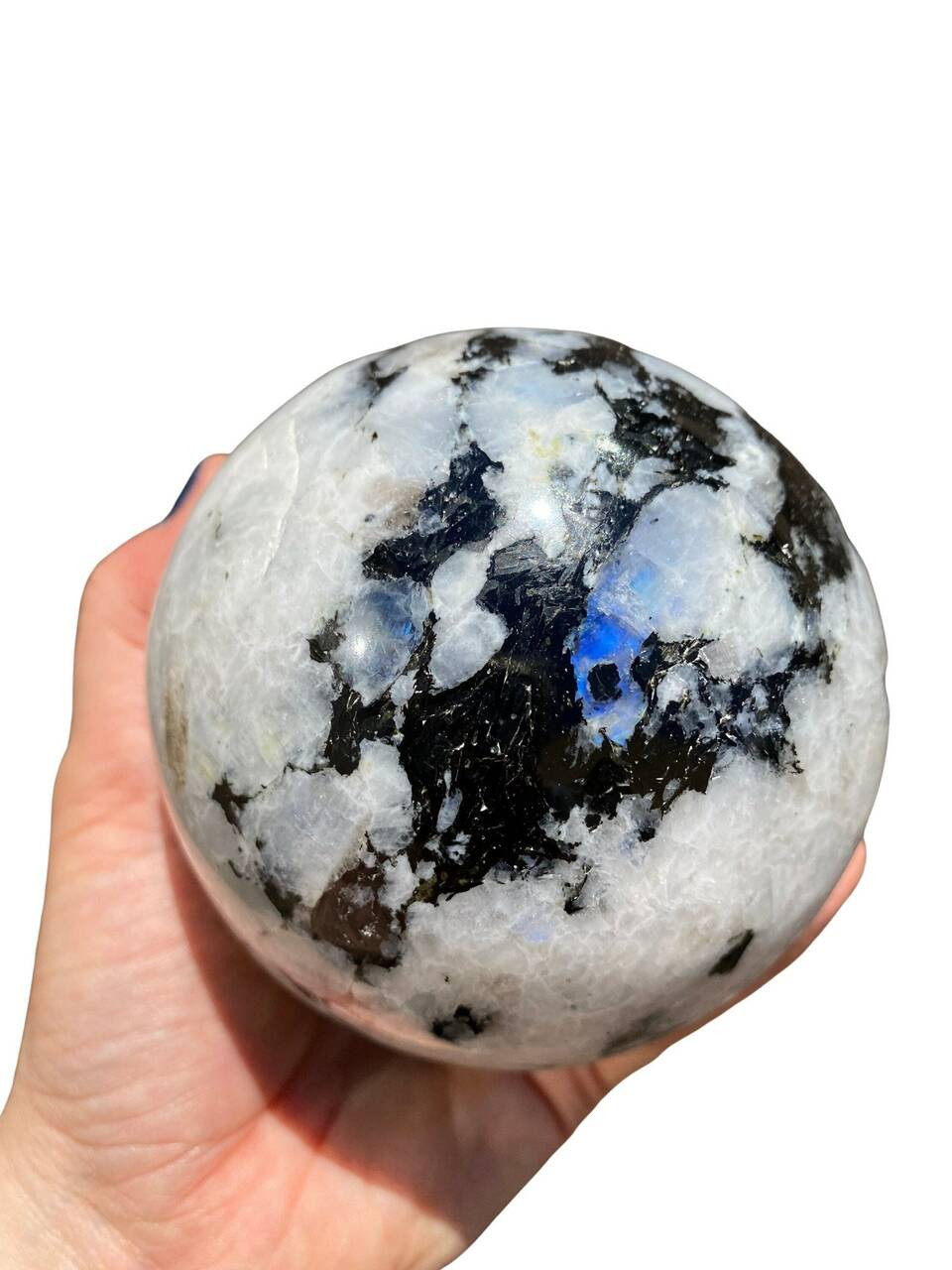 Large Rainbow Moonstone Sphere - 2 | New Moon Beginnings