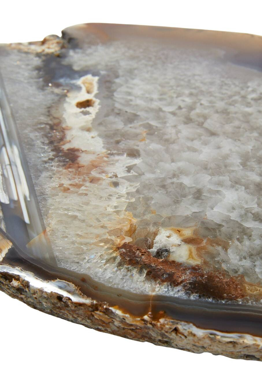 Large Agate Slice with Clear Quartz - 211 | New Moon Beginnings