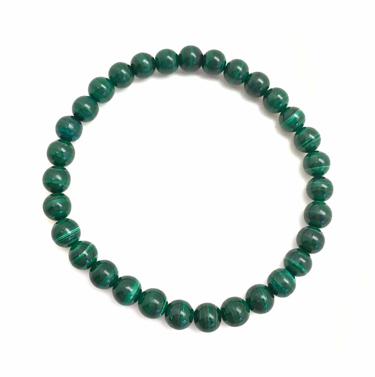 Malachite Elastic Bracelet 6mm 8mm Beads New Moon Beginnings
