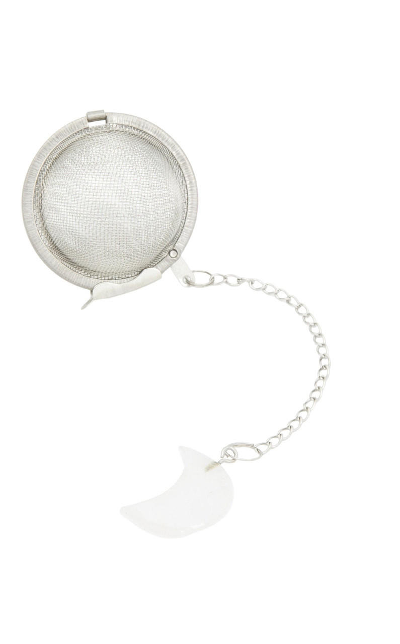 Clear Quartz Moon Shaped Crystal Tea Infuser | New Moon Beginnings
