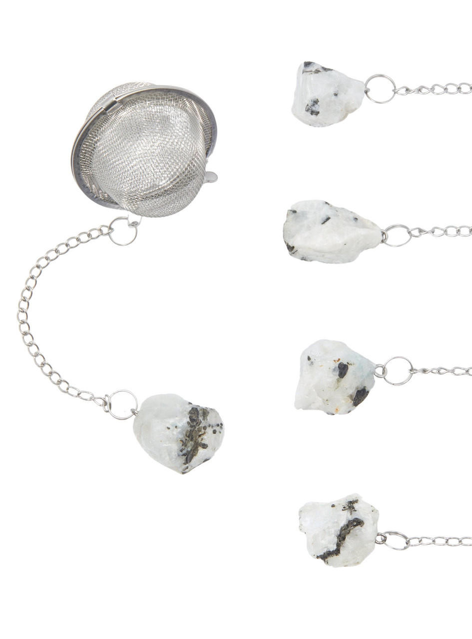 Raw Rainbow Moonstone Crystal Tea Infuser | New Moon Beginnings