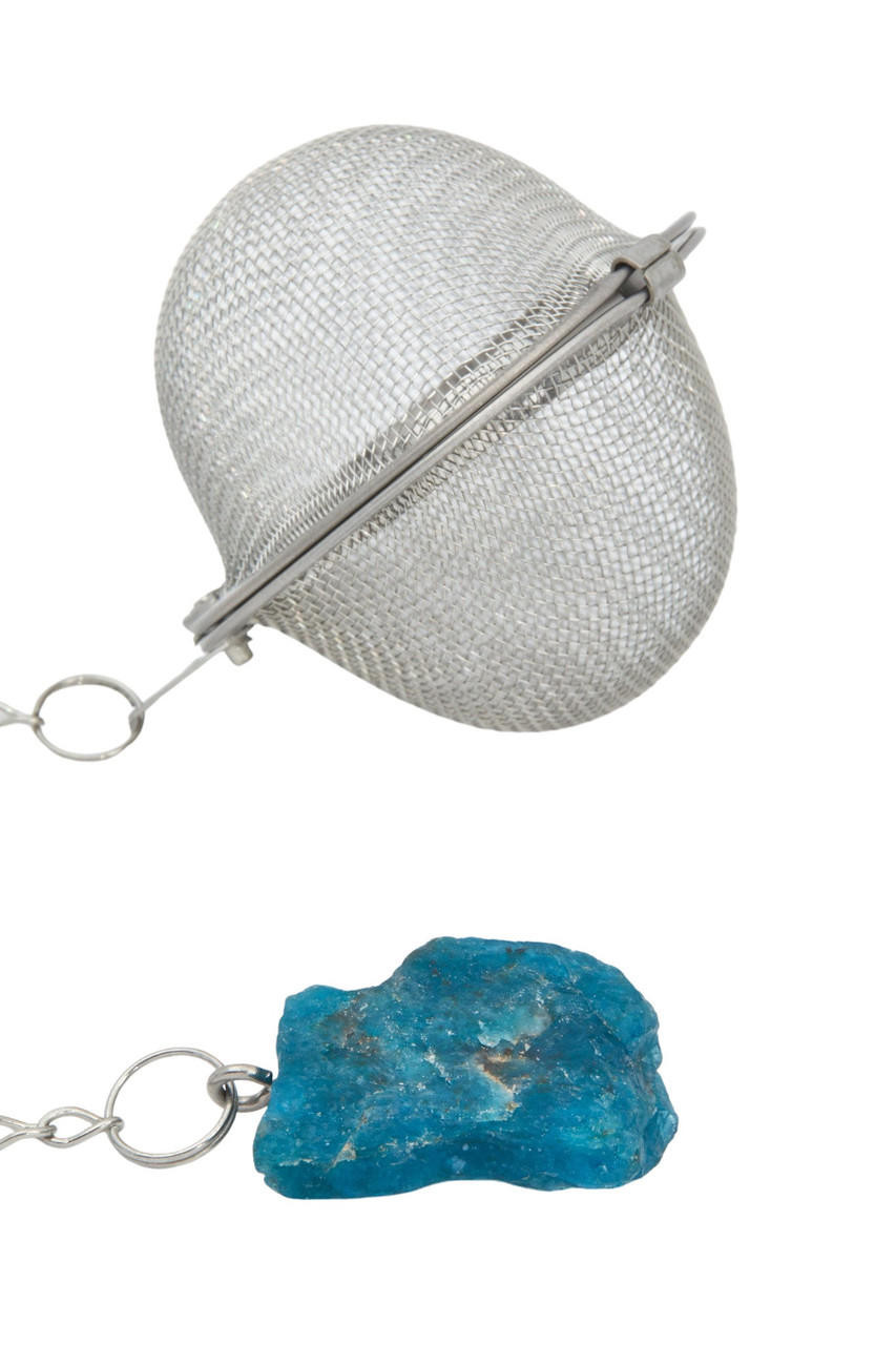 Raw Blue Apatite Crystal Tea Infuser | New Moon Beginnings