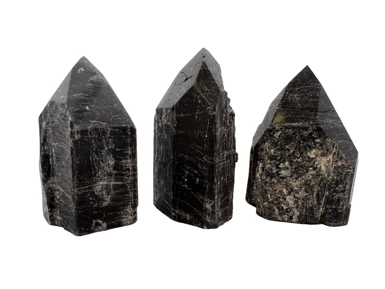 Top polished Raw Black Tourmaline Stone Point | New Moon Beginnings