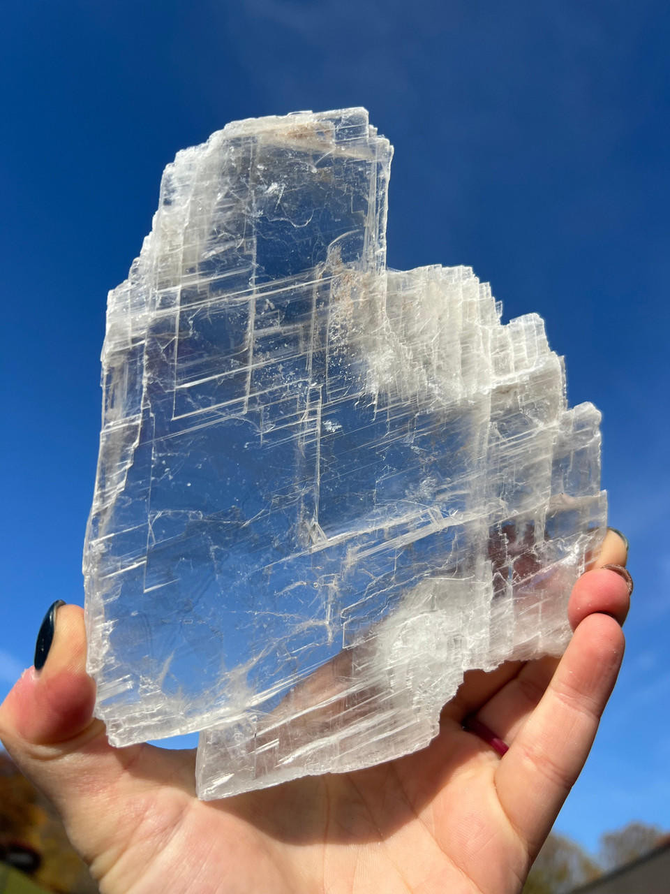Clear Selenite Crystal Slab | New Moon Beginnings