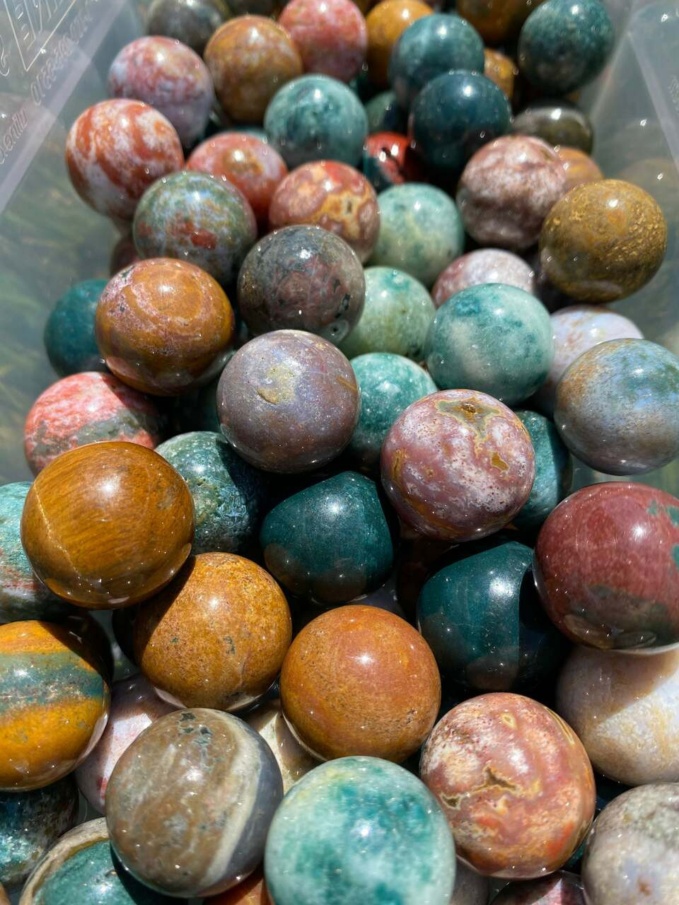 Ocean Jasper Sphere - Polished Stone | New Moon Beginnings