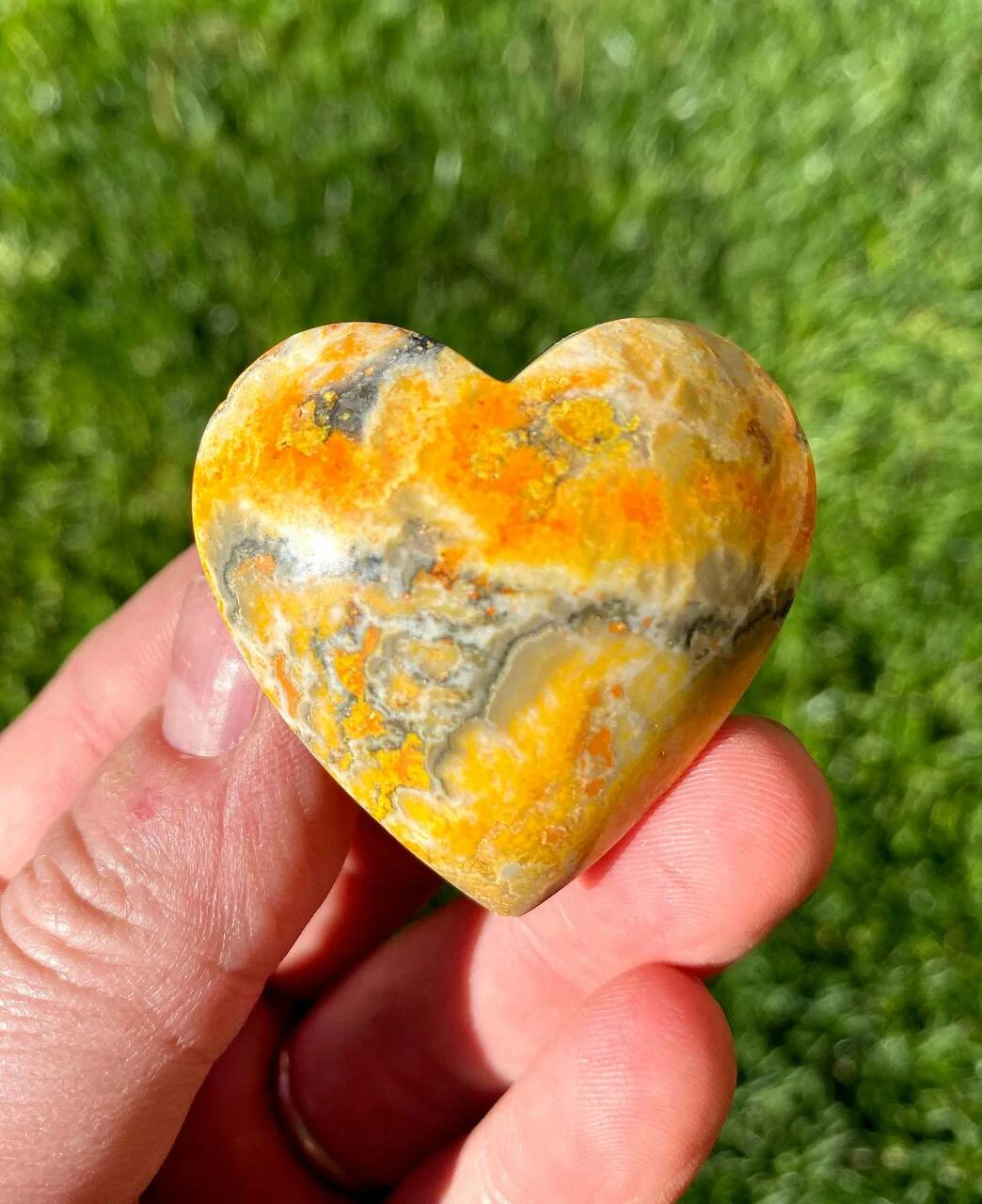 Bumble Bee Jasper Heart - Polished Stone Heart | New Moon Beginnings