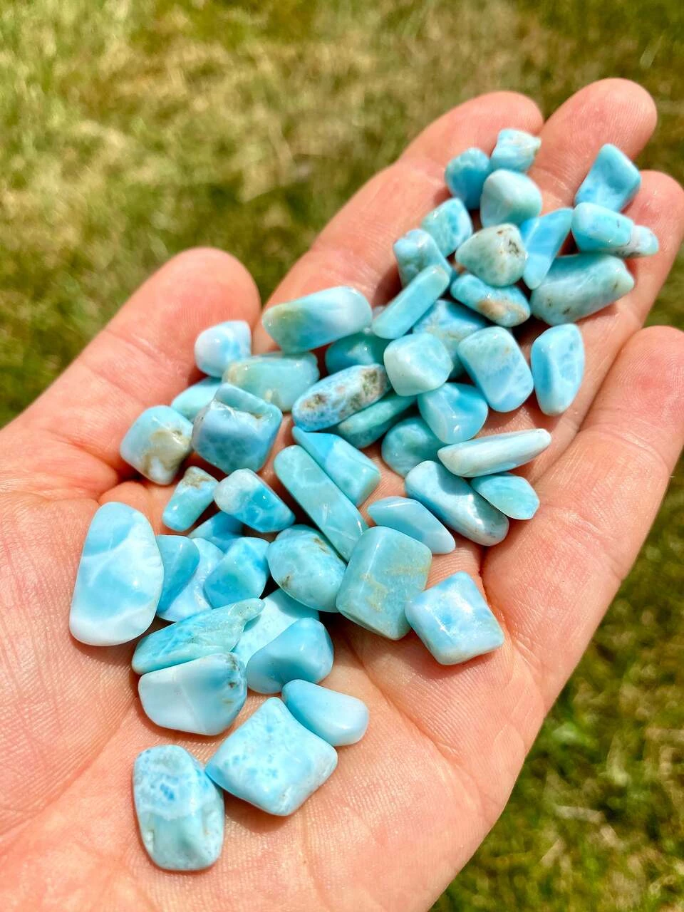 Tumbled Larimar Chip - Larimar Tumbled Stone Chip - Grade AA | New Moon ...