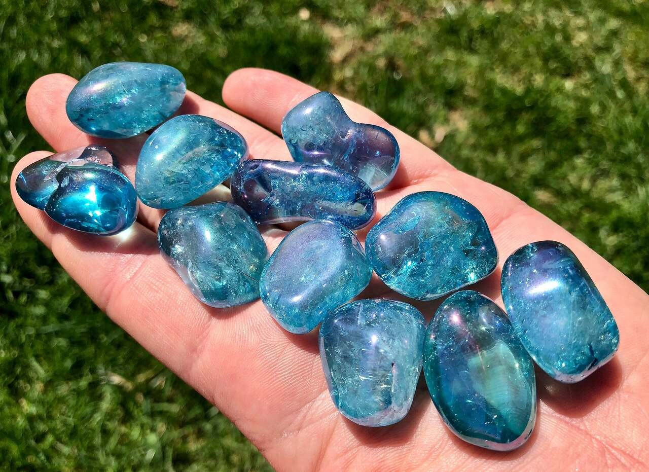 Tumbled Tanzine Aura Quartz - Tanzine Aura Quartz Tumbled Stone | New ...