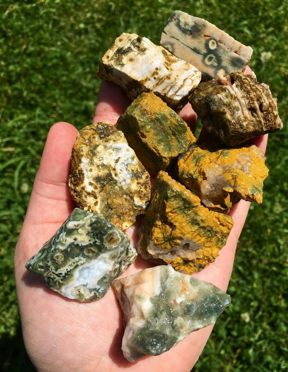 Ocean Jasper Palm Stone (Grade A) | New Moon Beginnings