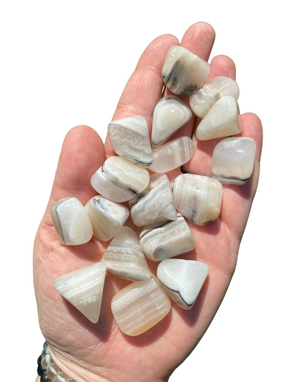 Tumbled Green Calcite - Green Calcite Tumbled Stone | New Moon Beginnings