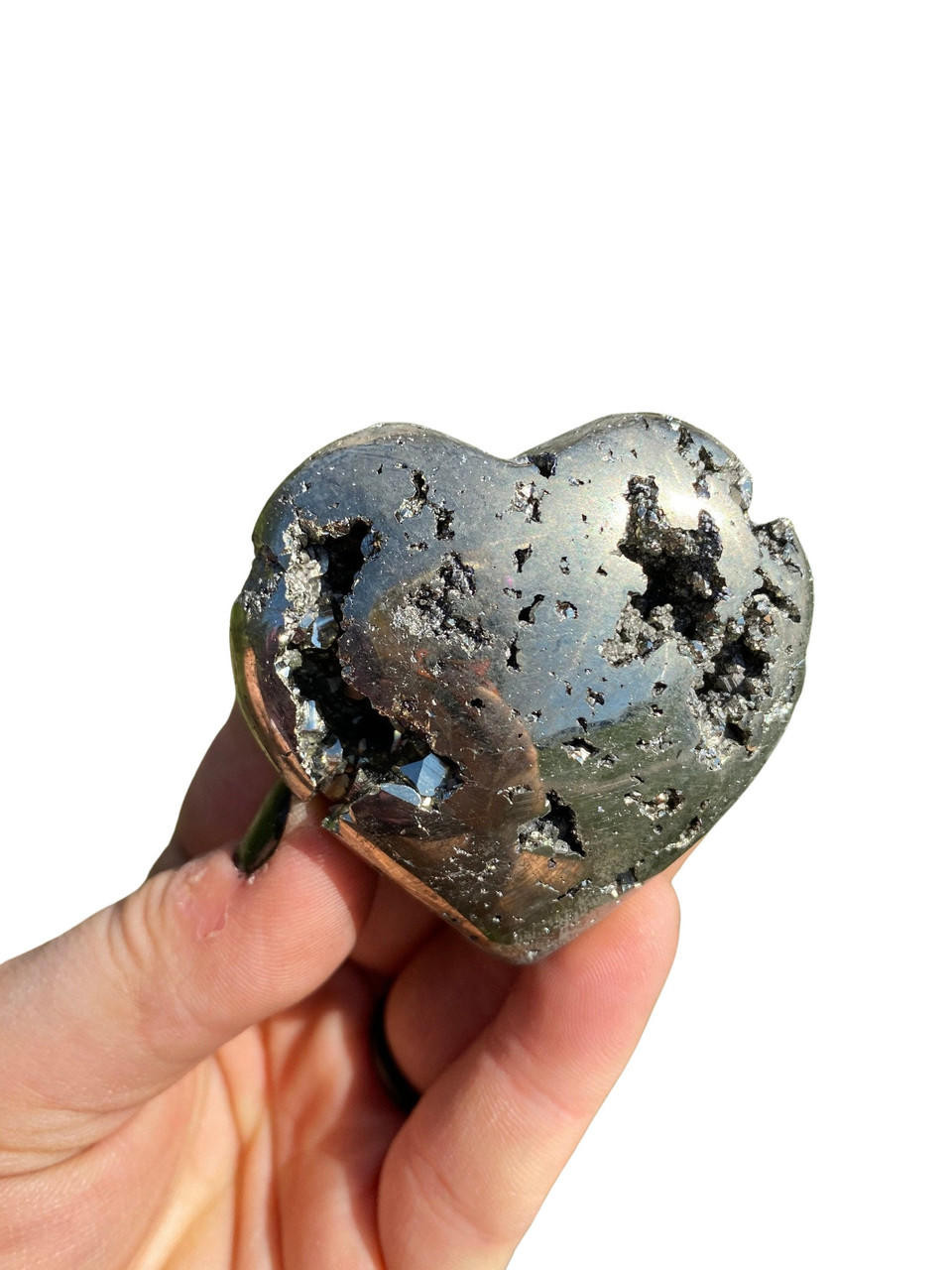 Pyrite Heart - Polished Stone Cluster | New Moon Beginnings