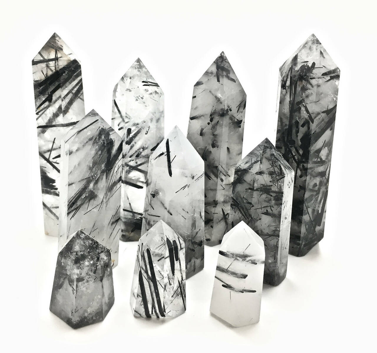 Tourmalinated Quartz Point - Polished Crystal Tower | New Moon Beginnings