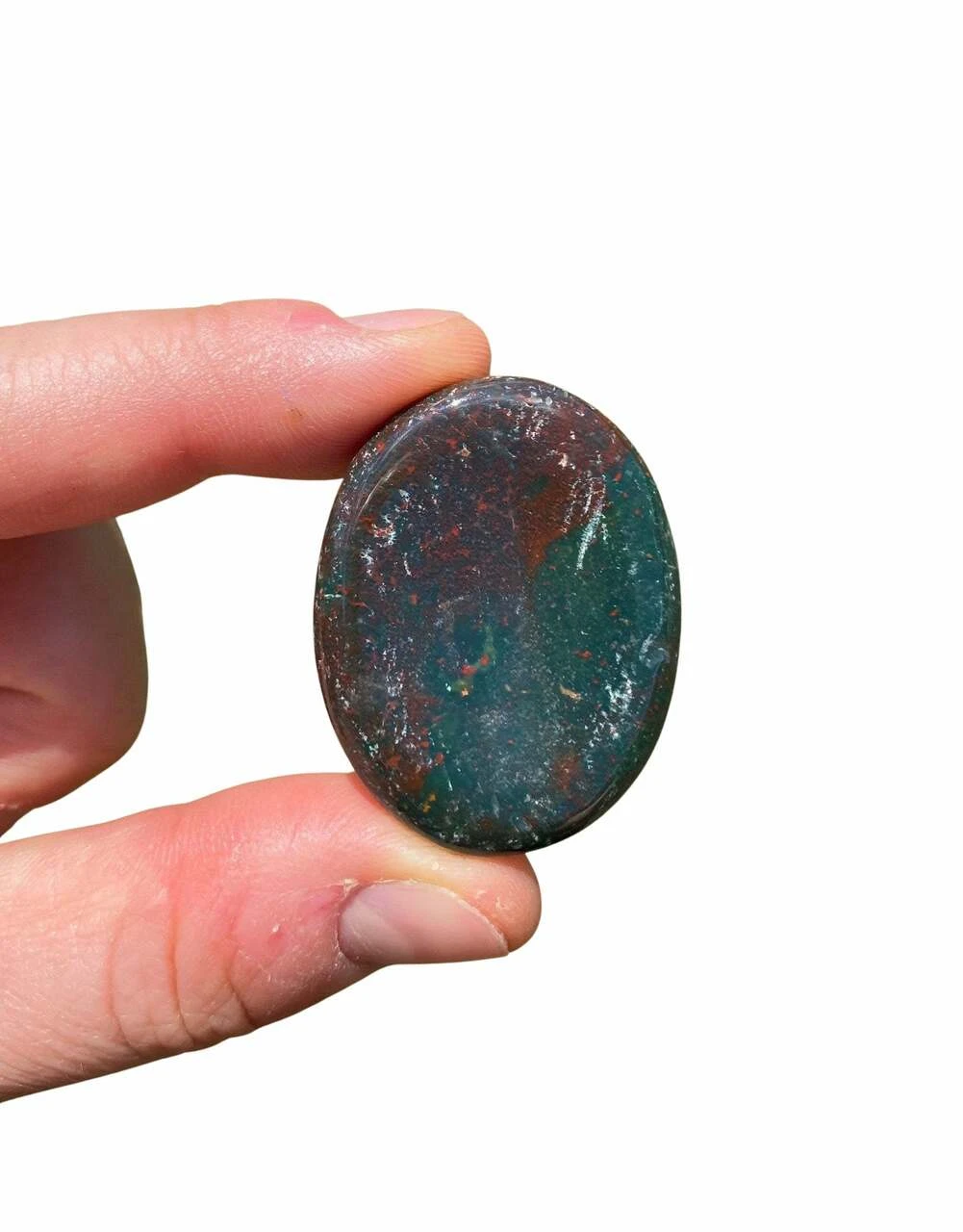 Bloodstone Palm Stone - Polished Stone Oval | New Moon Beginnings