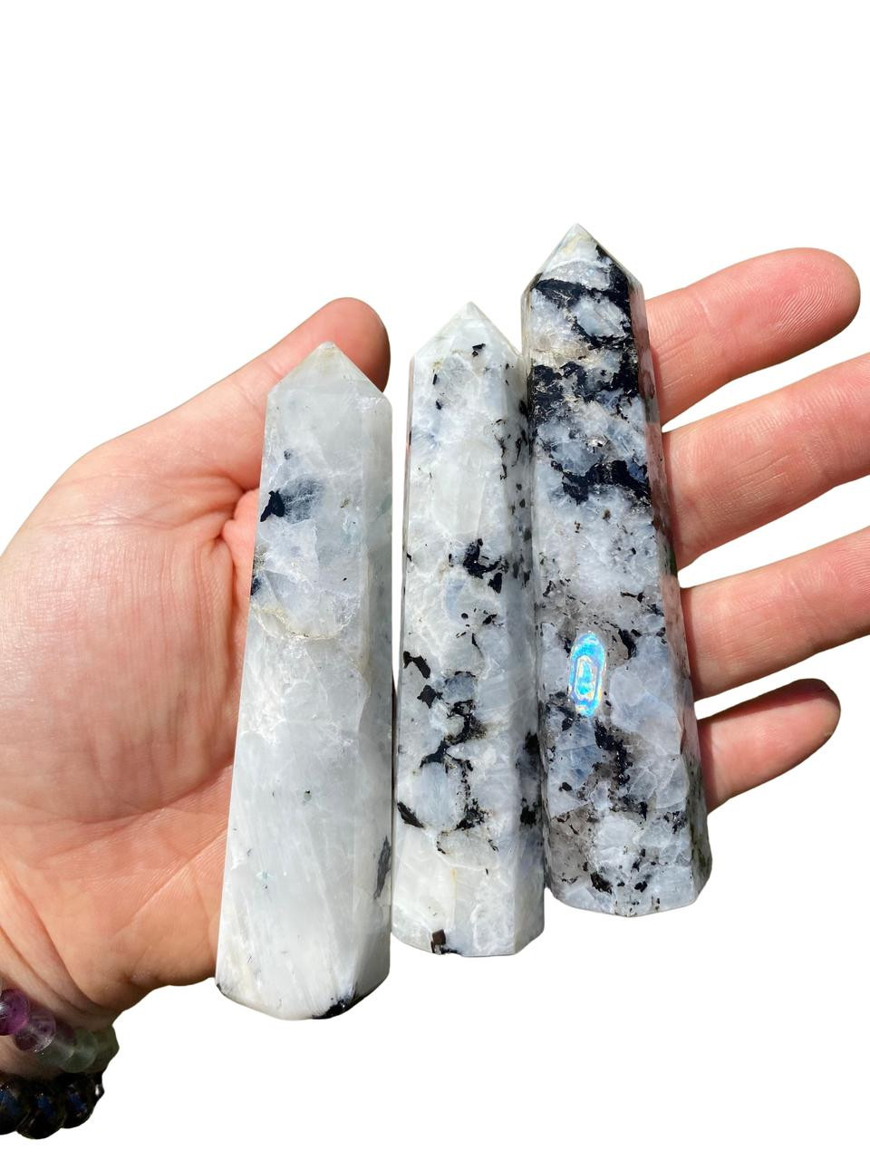 Tourmalinated Quartz Point - Polished Crystal Tower | New Moon Beginnings