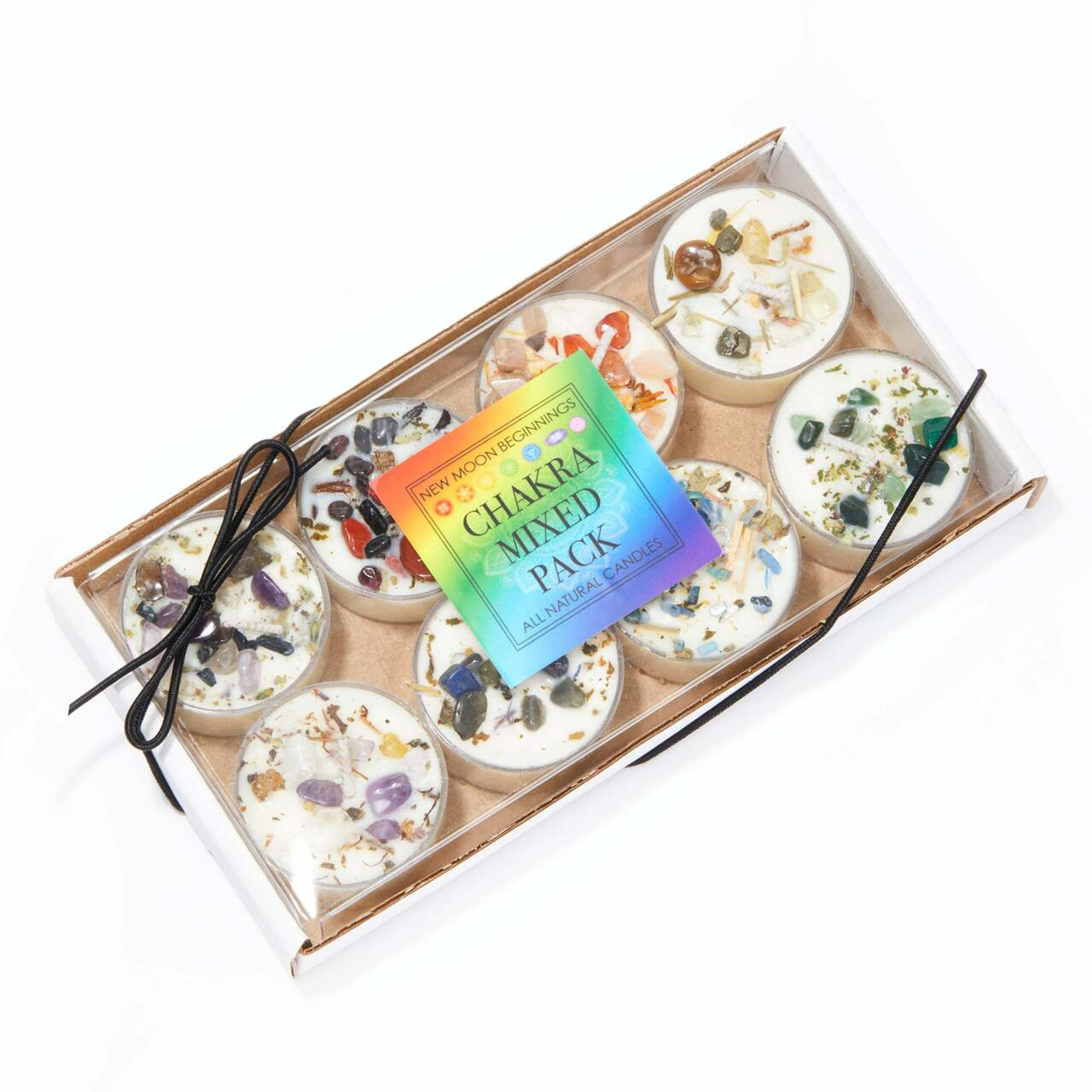 Chakra Tealight Candles - Mixed 8 Pack | New Moon Beginnings