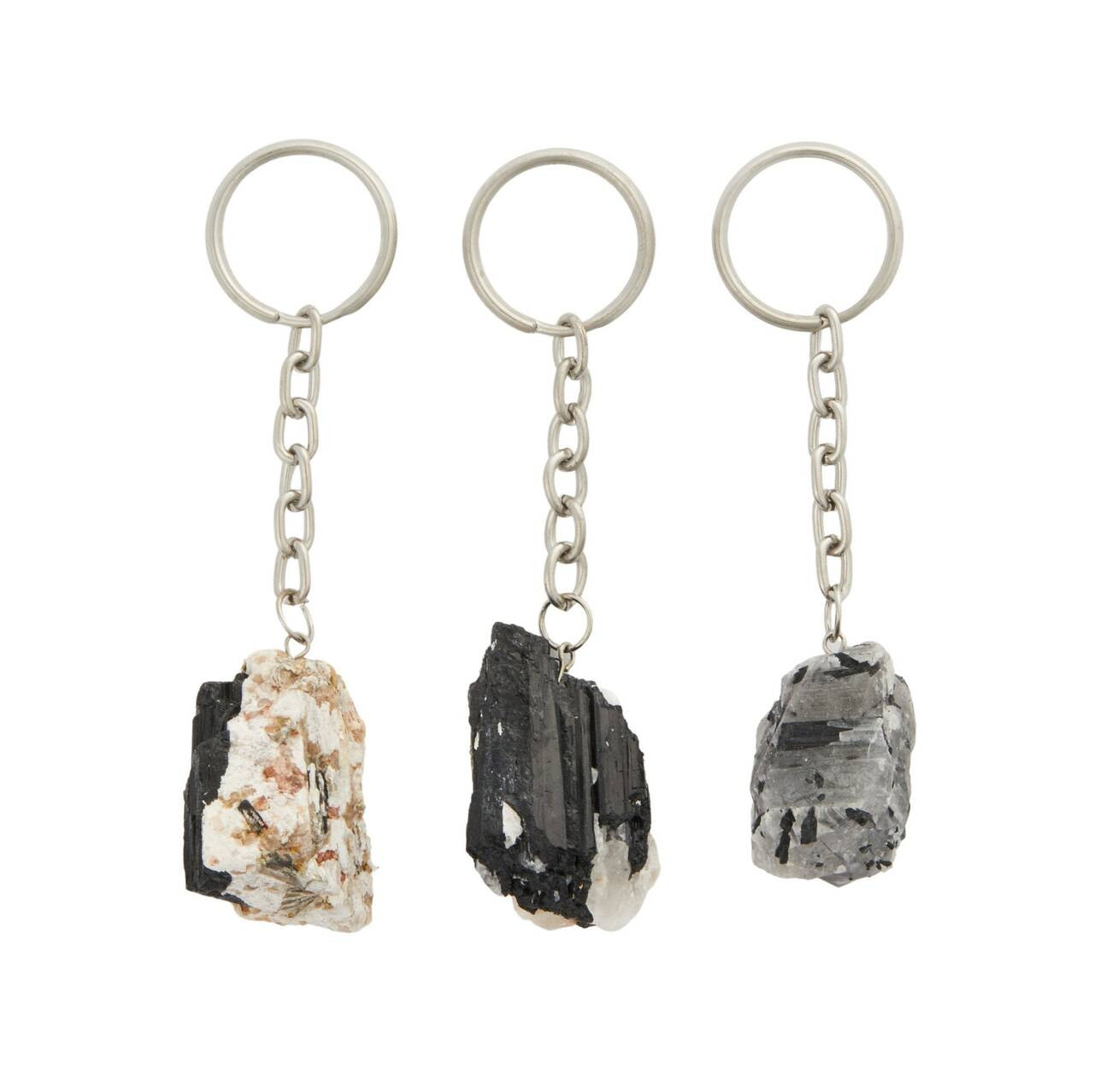 Raw Tourmalinated Quartz Keychain | New Moon Beginnings