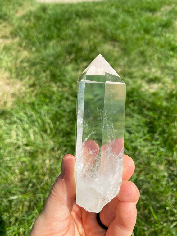 Clear Quartz Point with Root - Partially Polished Crystal | New Moon ...