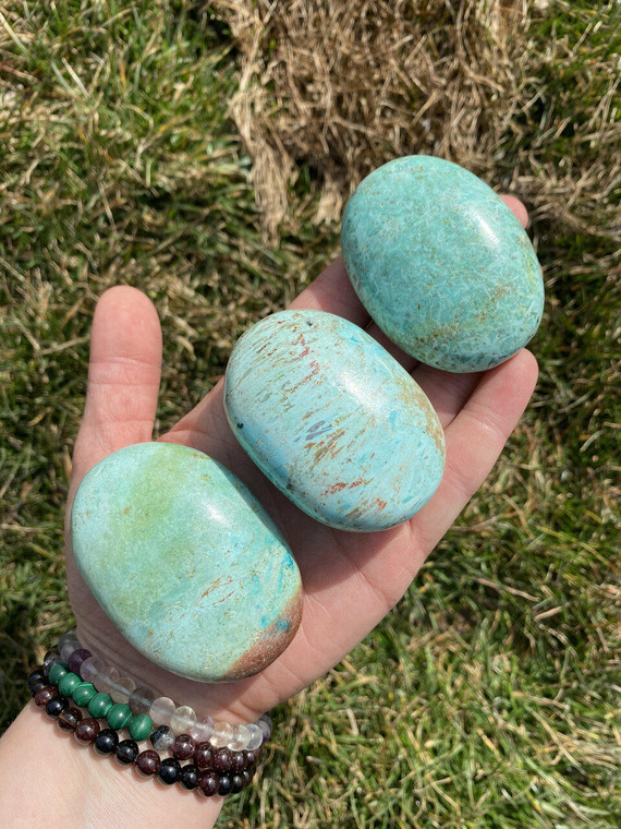 Turquoise Palm Stone - Polished Stone Oval | New Moon Beginnings