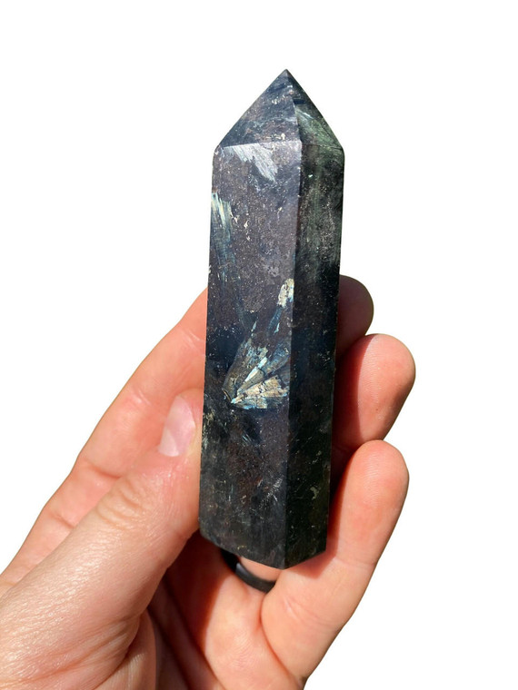 Arfvedsonite Point - Polished Stone Tower | New Moon Beginnings