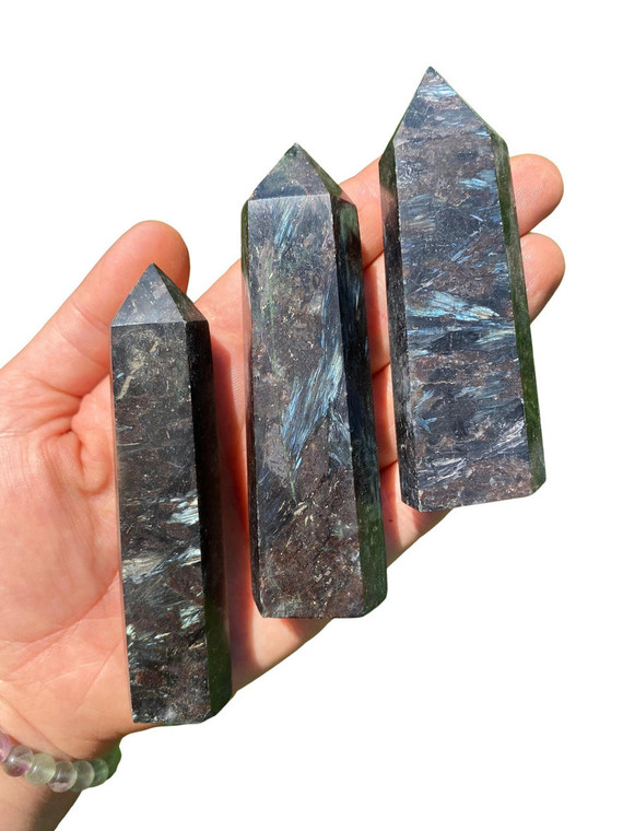 Arfvedsonite Point - Polished Stone Tower | New Moon Beginnings