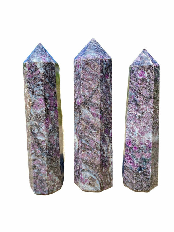 Astrophyllite & Garnet Tower - Polished Crystal Point | New Moon Beginnings