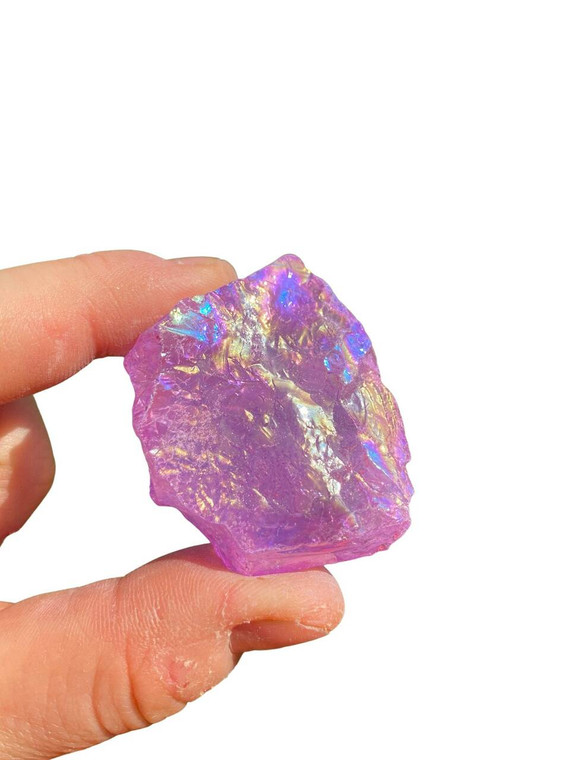 Raw Fuchsia Aura Quartz Crystal | New Moon Beginnings