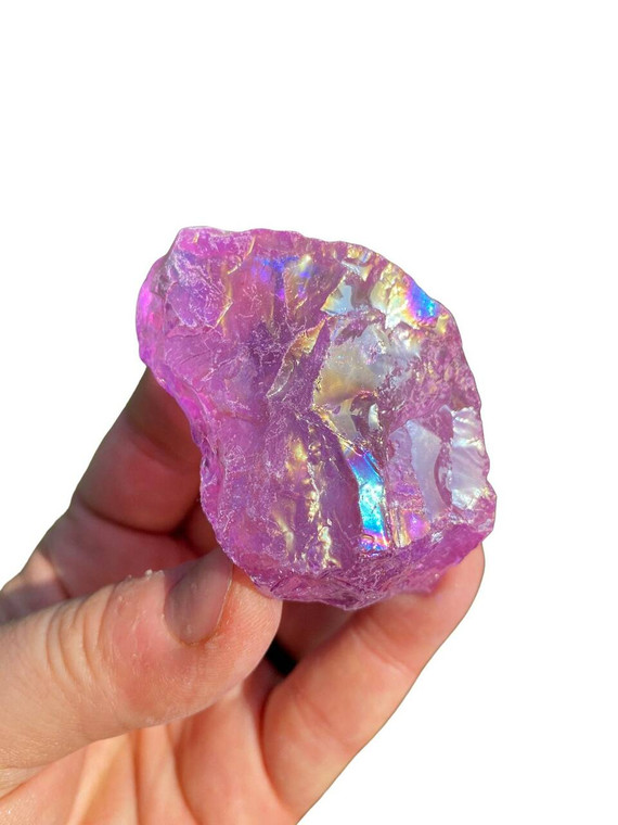 Raw Fuchsia Aura Quartz Crystal | New Moon Beginnings